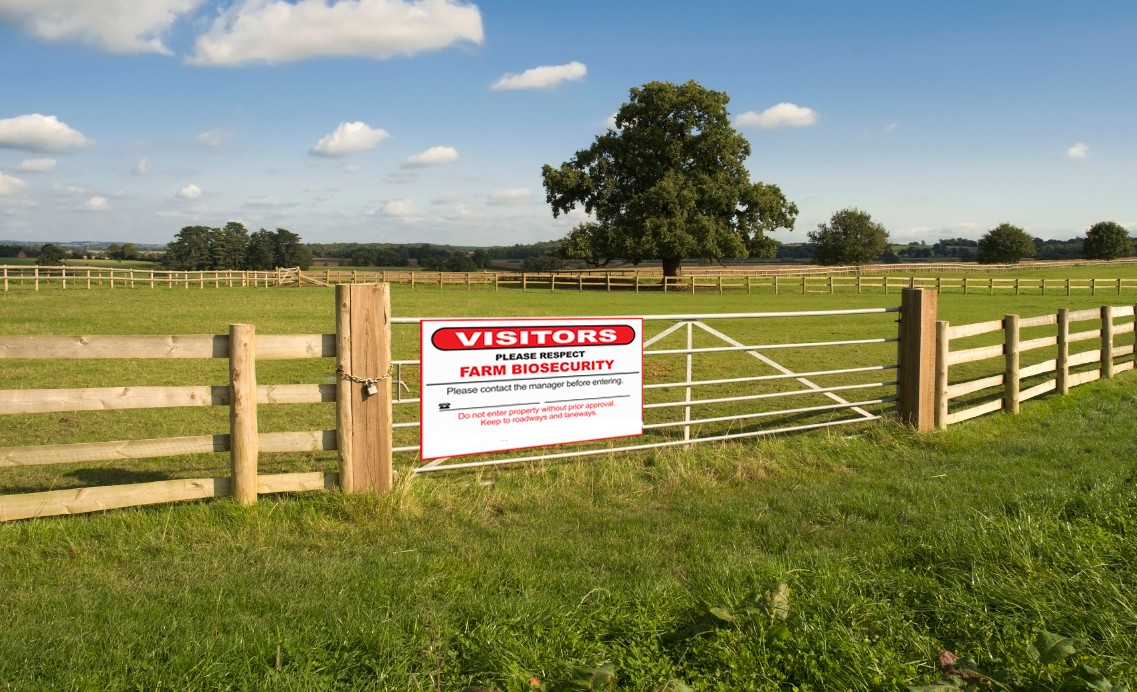 Biosecurity gate signage